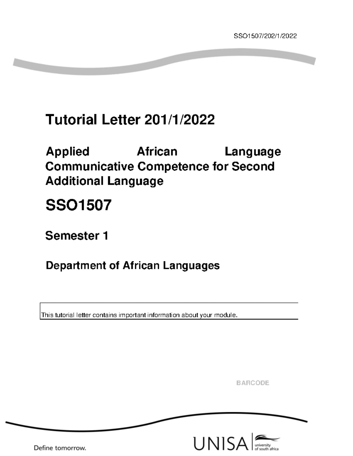 Ss So1507 ass2 - 100% pass - SSO1507/202/1/ Tutorial Letter 201/1 ...