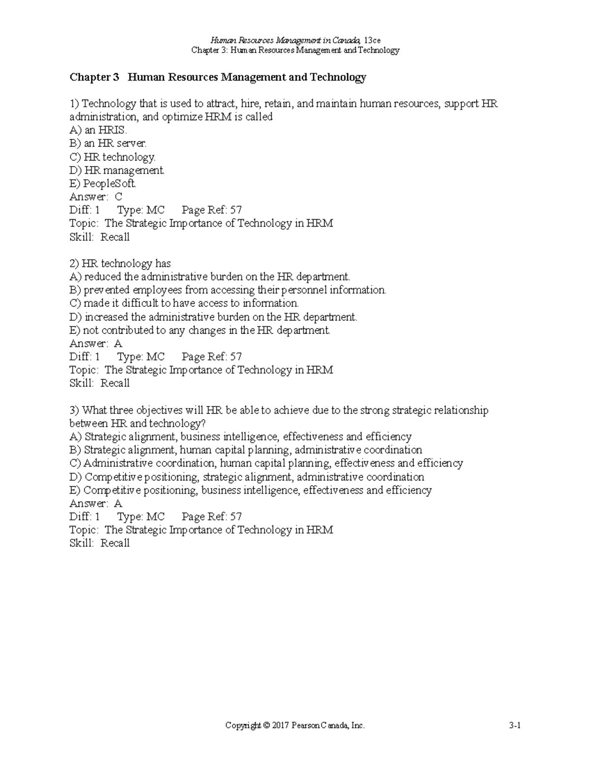 Dessler HRM 13ce TIF ch03 - Chapter 3: Human Resources Management and Technology Chapter 3 Human ...