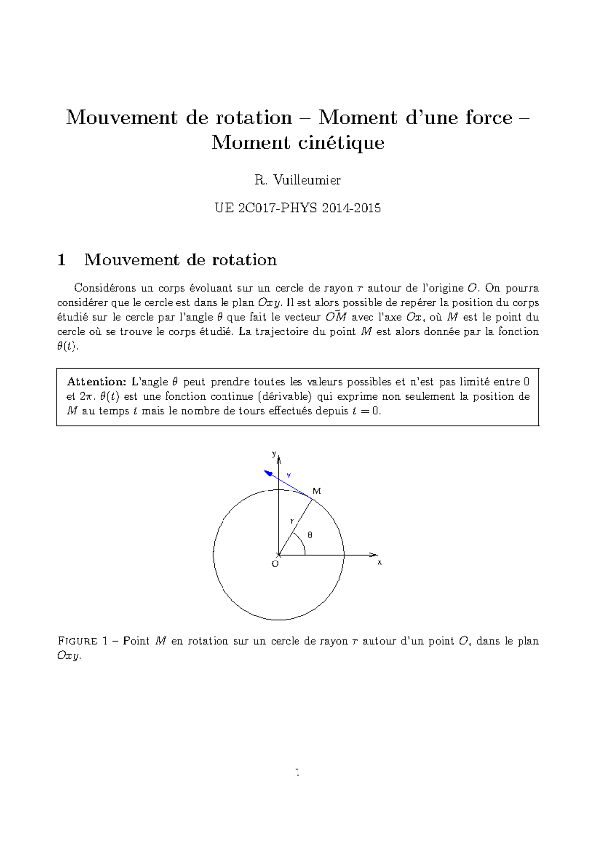 Chapitre 3: Rotation - Mouvement de rotation – Moment d’une force ...