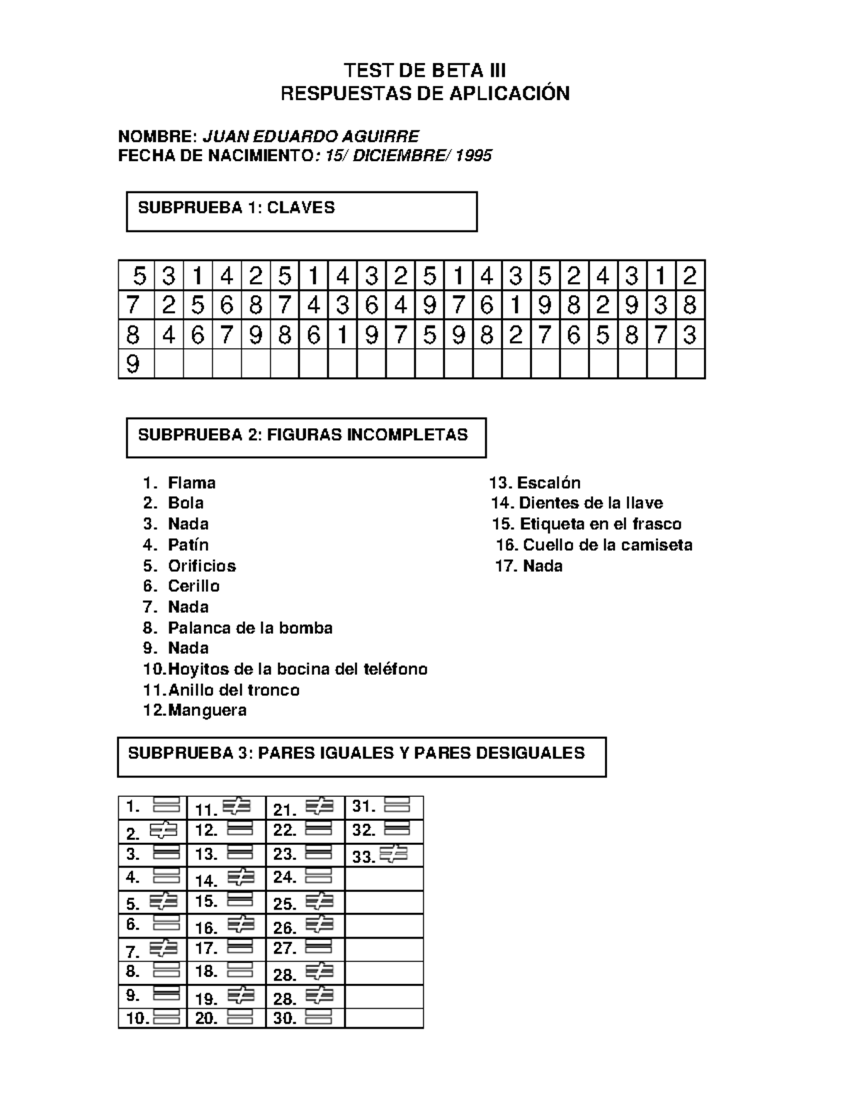 BETA III Examen: Respuestas y Claves de Aplicación - Studocu