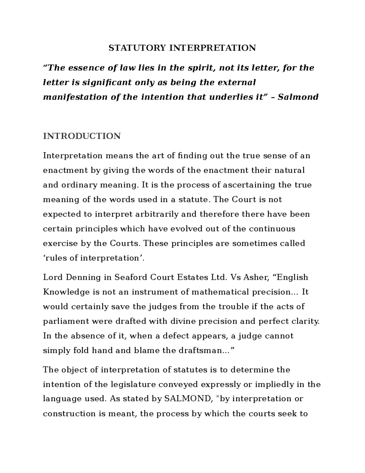 Statutory Interpretation: Principles, Rules, and Applications in Law ...