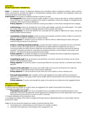 Chapter 1 Auditing Theory - CHAPTER 1: AUDIT – AN OVERVIEW Recording, classifying, and ...