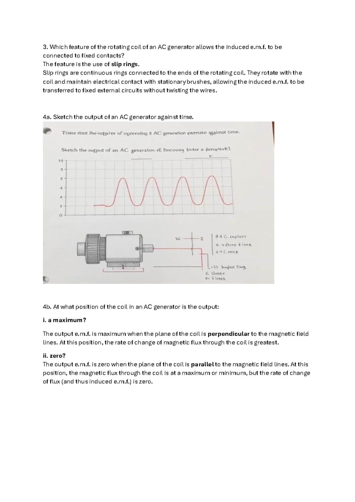 L2 AC Generator: Slip Rings and Output Characteristics Explained - Studocu