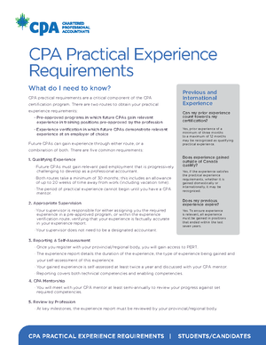 02639-EC CPA-PER EN - CPA OUTLINE - CPA Practical Experience Requirements NATIONAL STANDARDS CPA ...