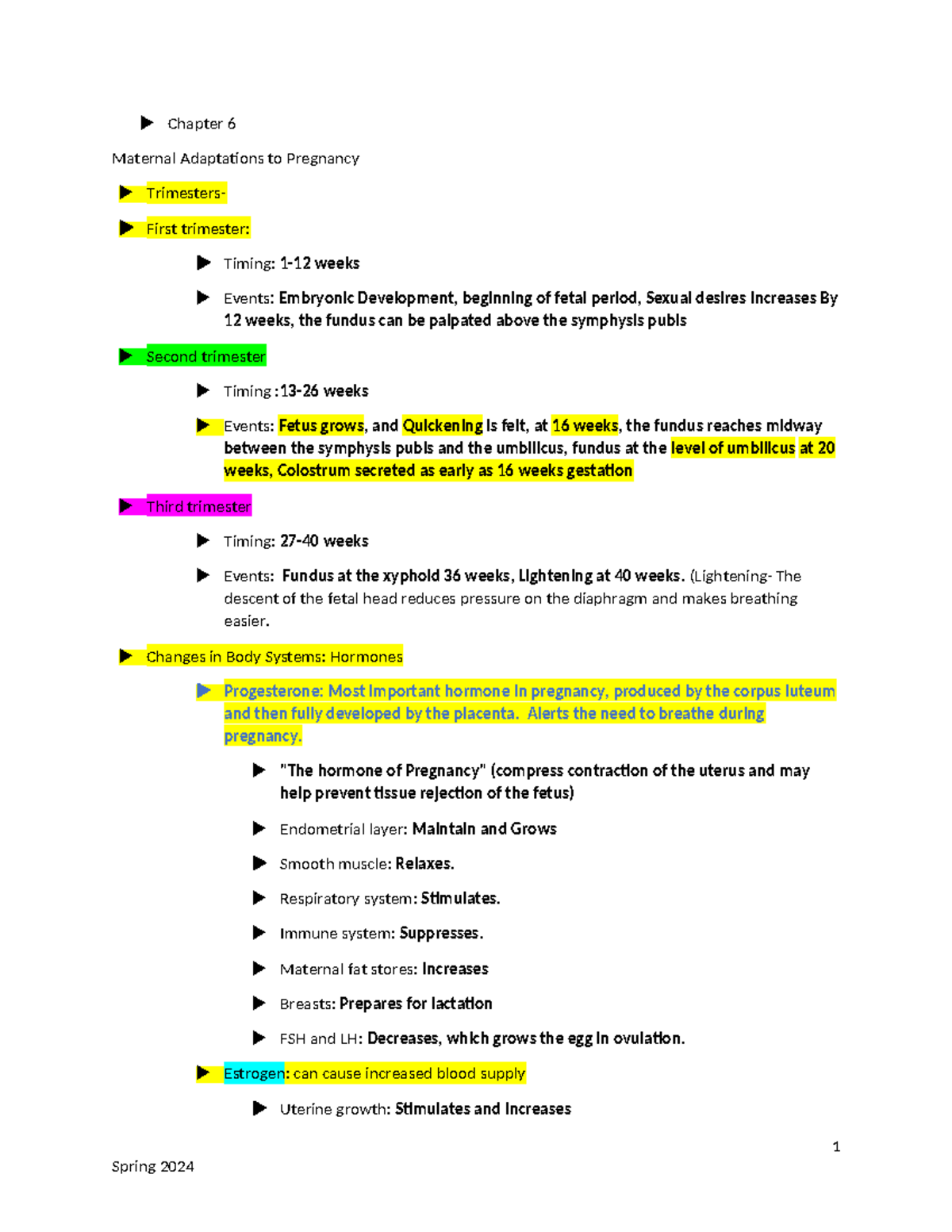 Chapter 6 Outline: Maternal Adaptations to Pregnancy - Women's Health ...