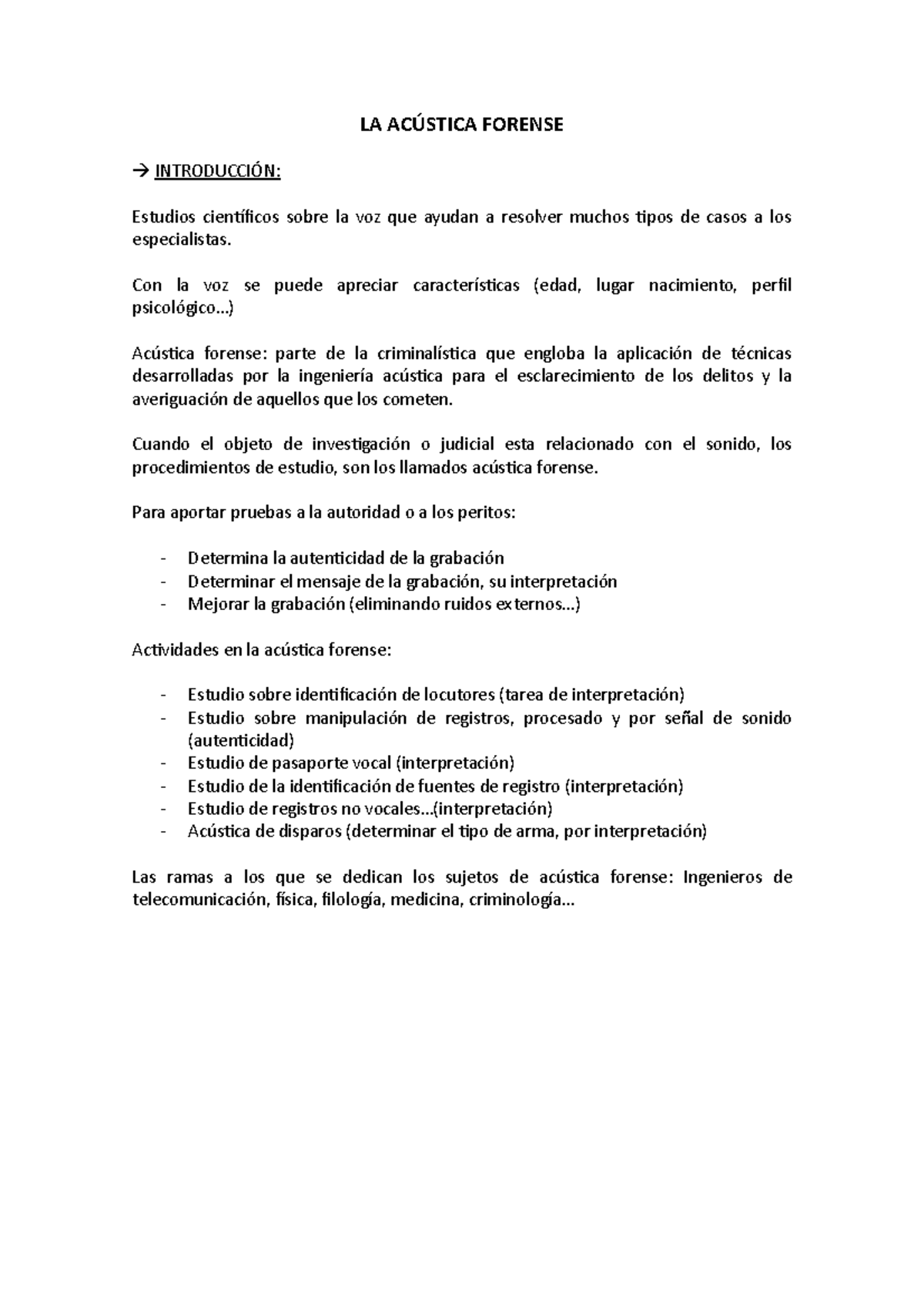 LA Acústica Forense - Notas para el Examen Final de Criminalística ...
