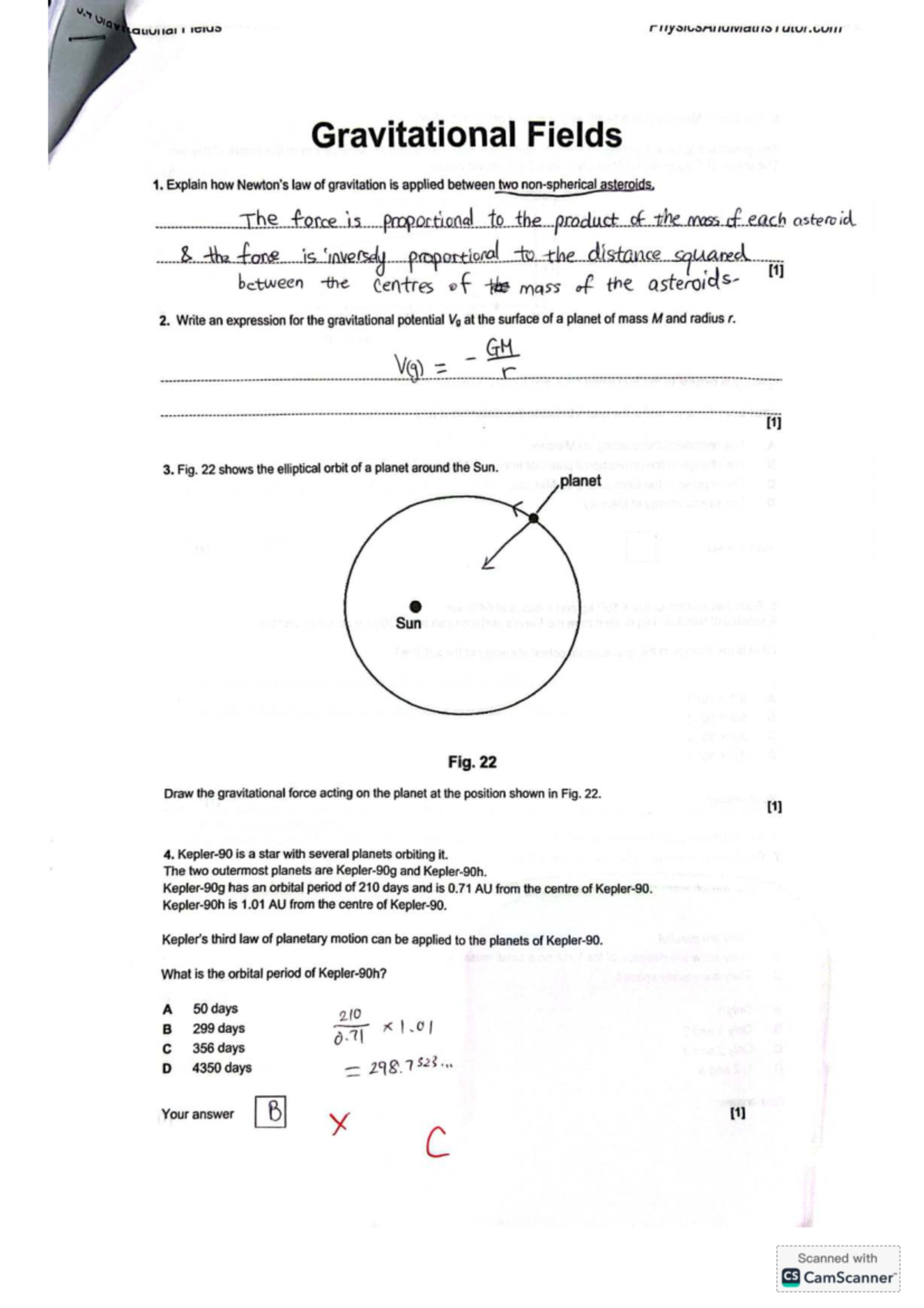 Gravitational Fields Study Notes - Physics 101 Final Exam Review - Studocu
