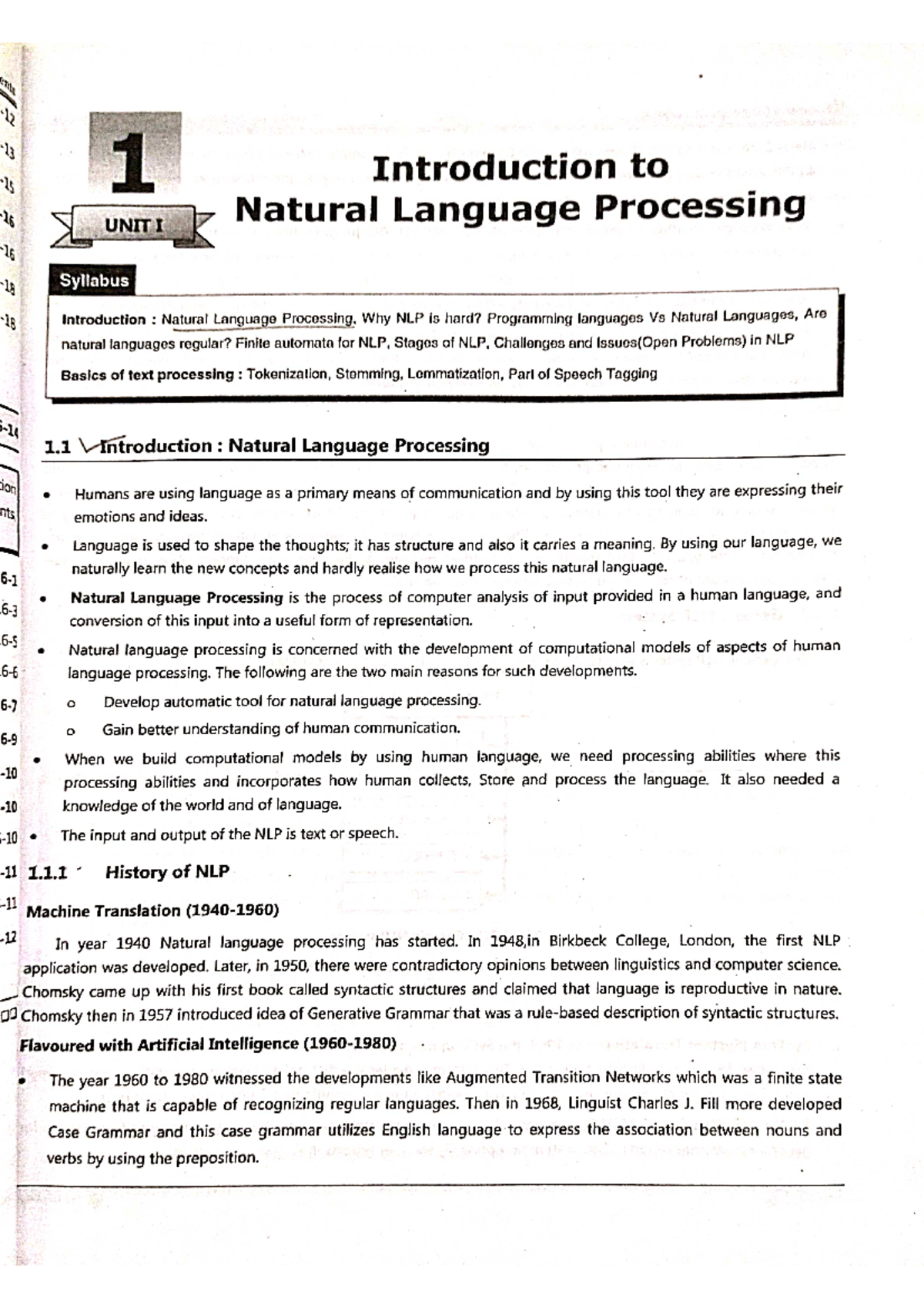 NLP Tech knowledge Unit 1-2 by AP - 1 Introduction to UNIT I Natural Language Processing ...