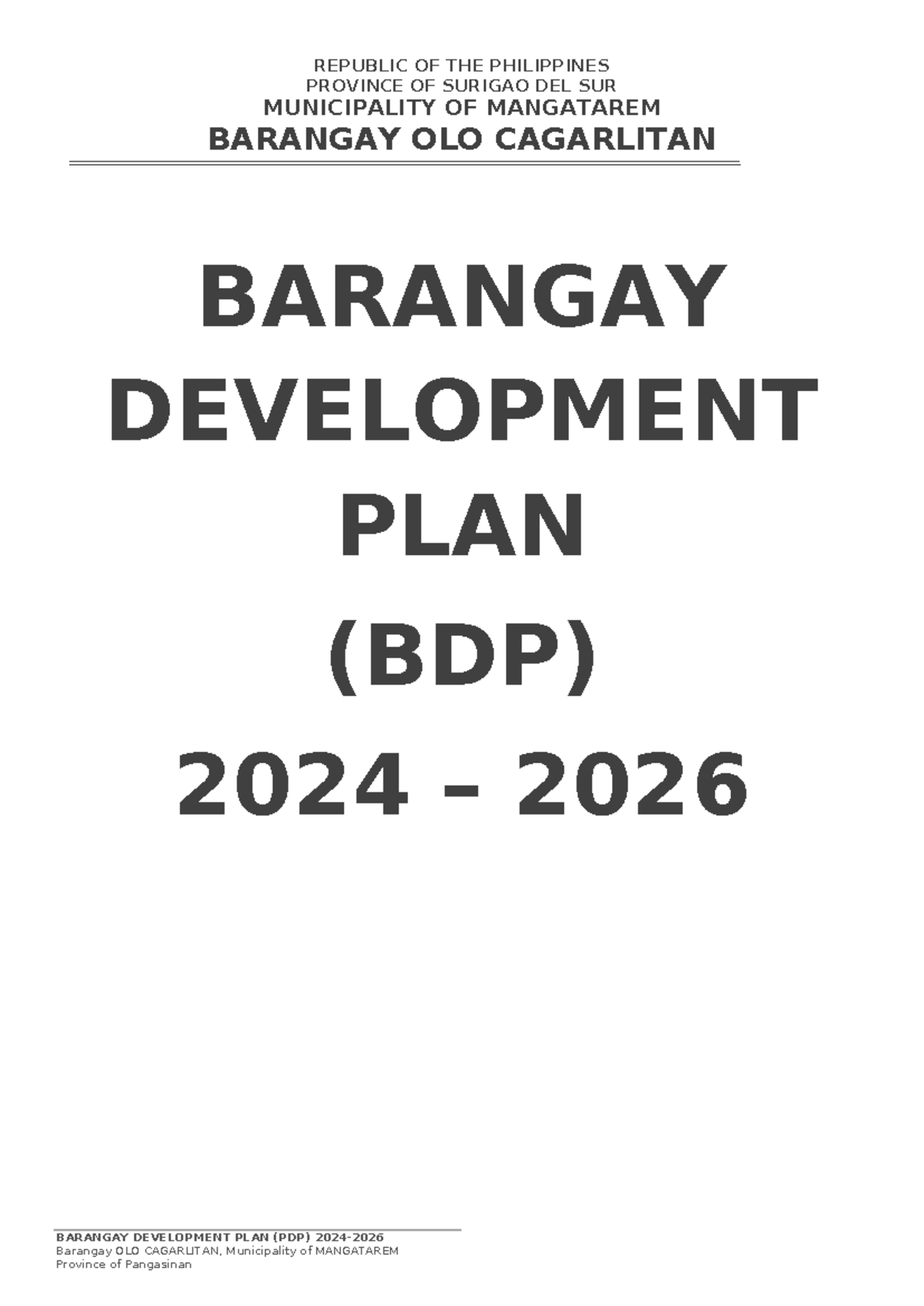 736481051 BDP Plan 2024 2026 revisedbook - REPUBLIC OF THE PHILIPPINES ...