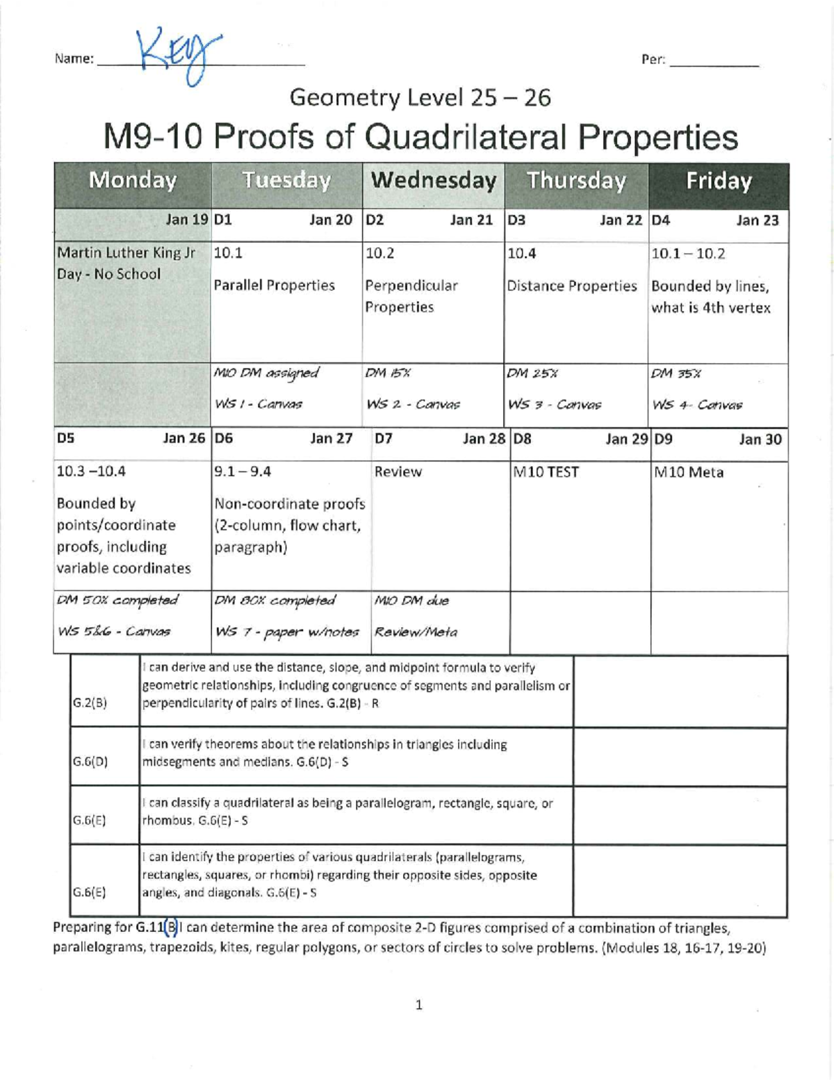 M10 Geometry Level 25-26: Proofs of Quadrilateral Properties - Studocu