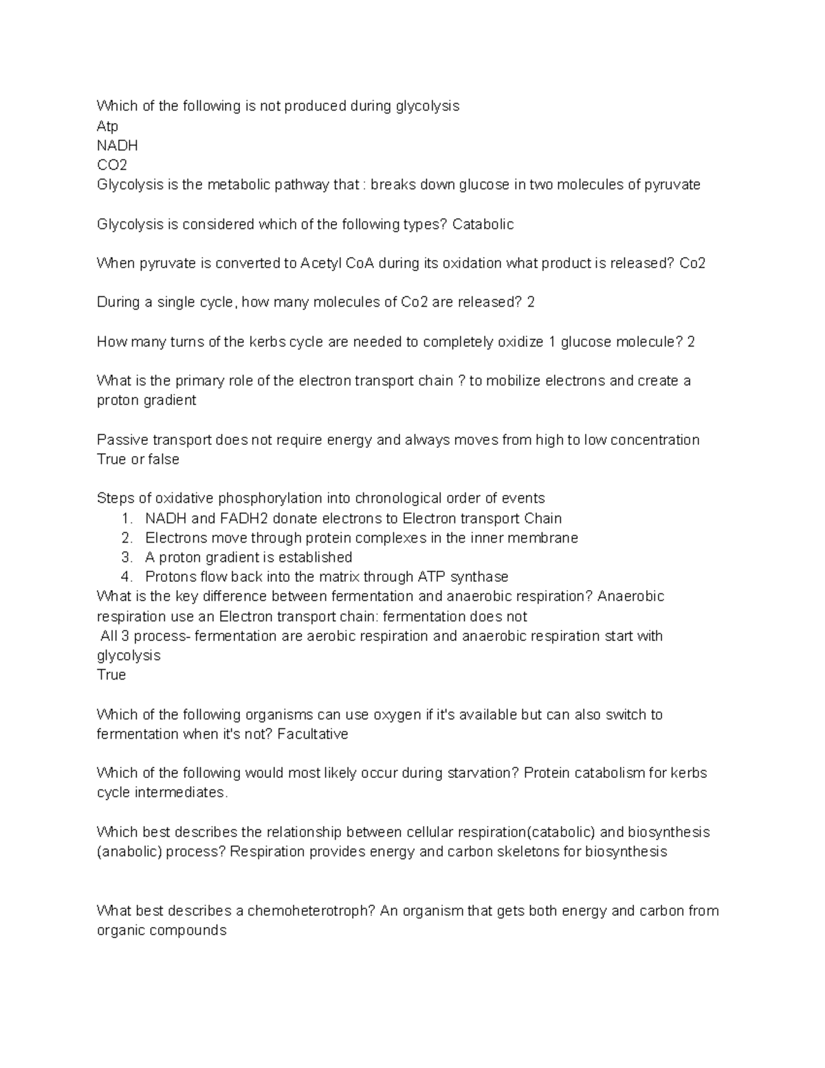 Biology 101: Cellular Respiration & Photosynthesis Study Guide - Studocu