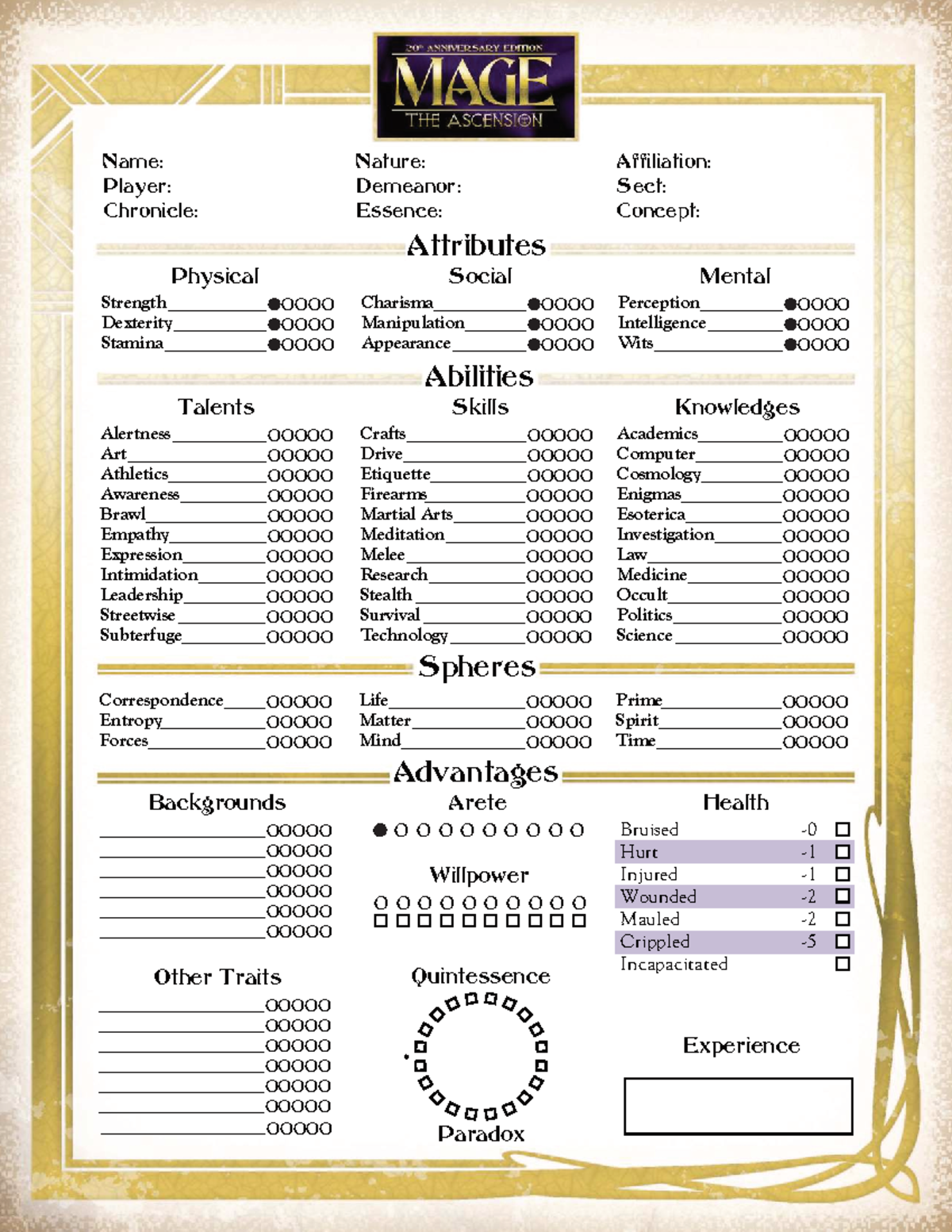 M20 Character Traits Combat Mechanics Overview Studocu
