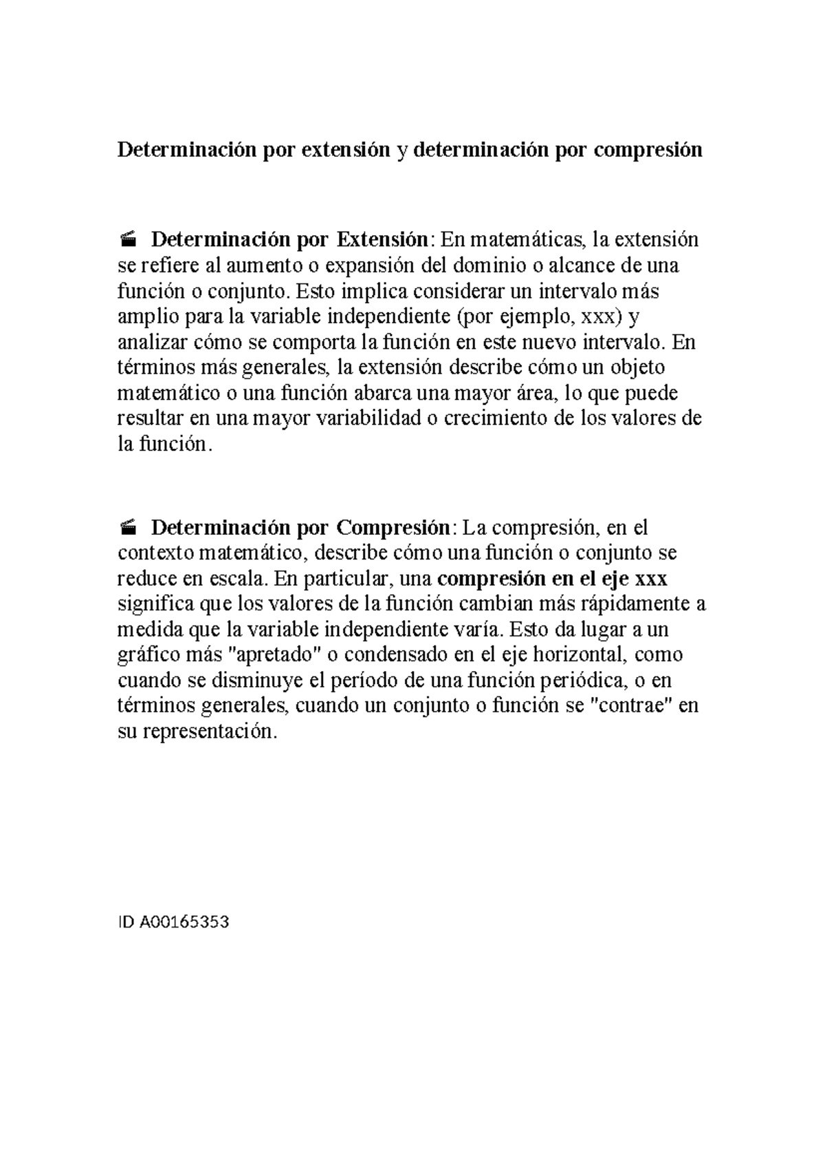 Determinación por extensión y determinación por compresión ...