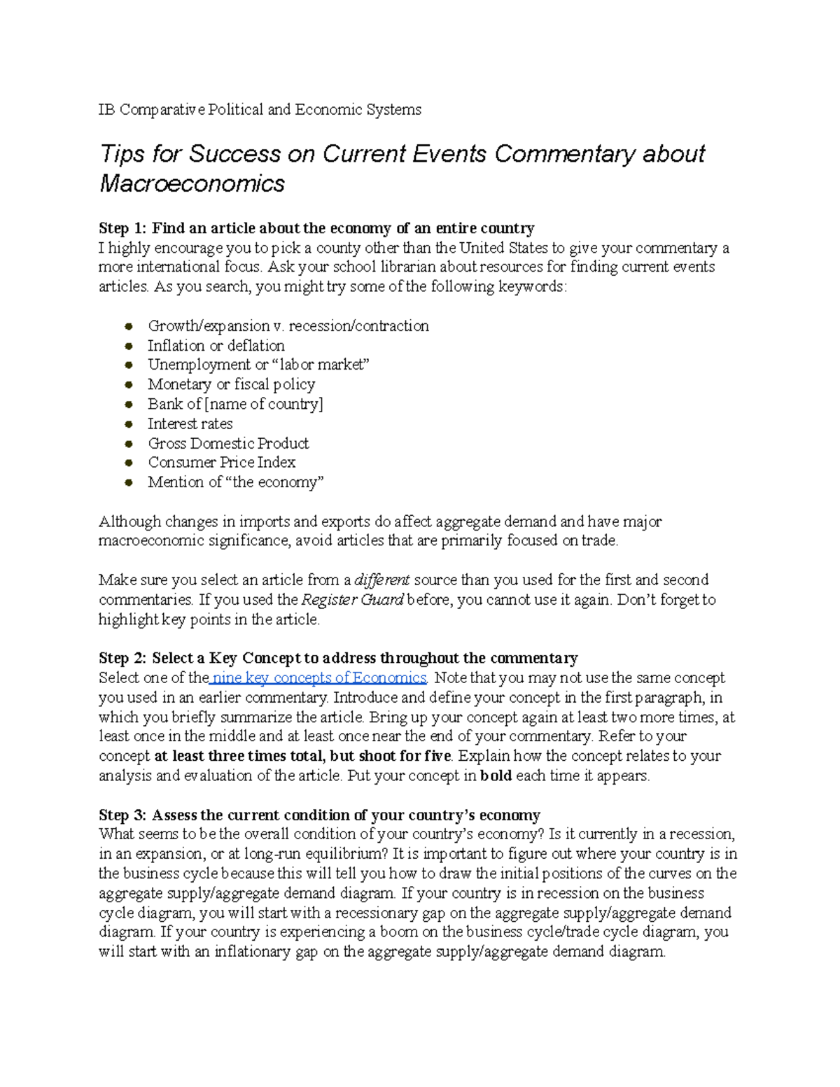 IB Comparative Political & Economic Systems: Tips for Current Events ...