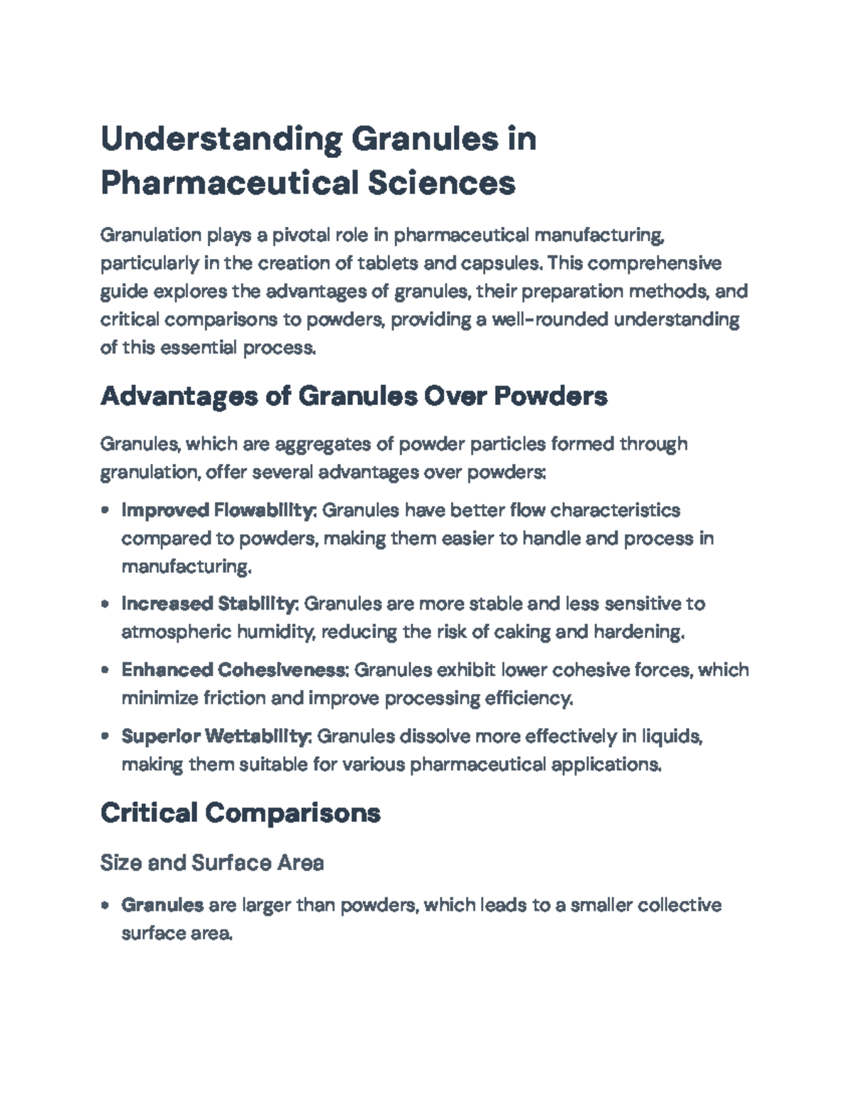 Understanding Granules in Pharmaceutical Sciences: Preparation & Benefits - Understanding ...