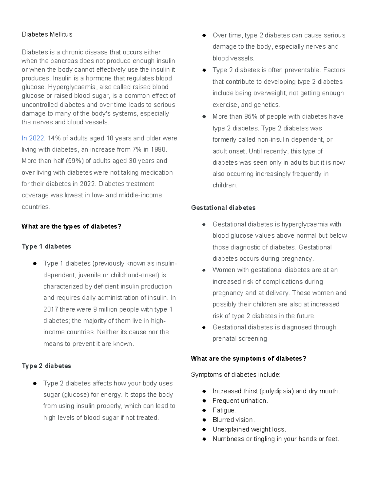 Diabetes Mellitus: Comprehensive Lecture Notes on Management ...