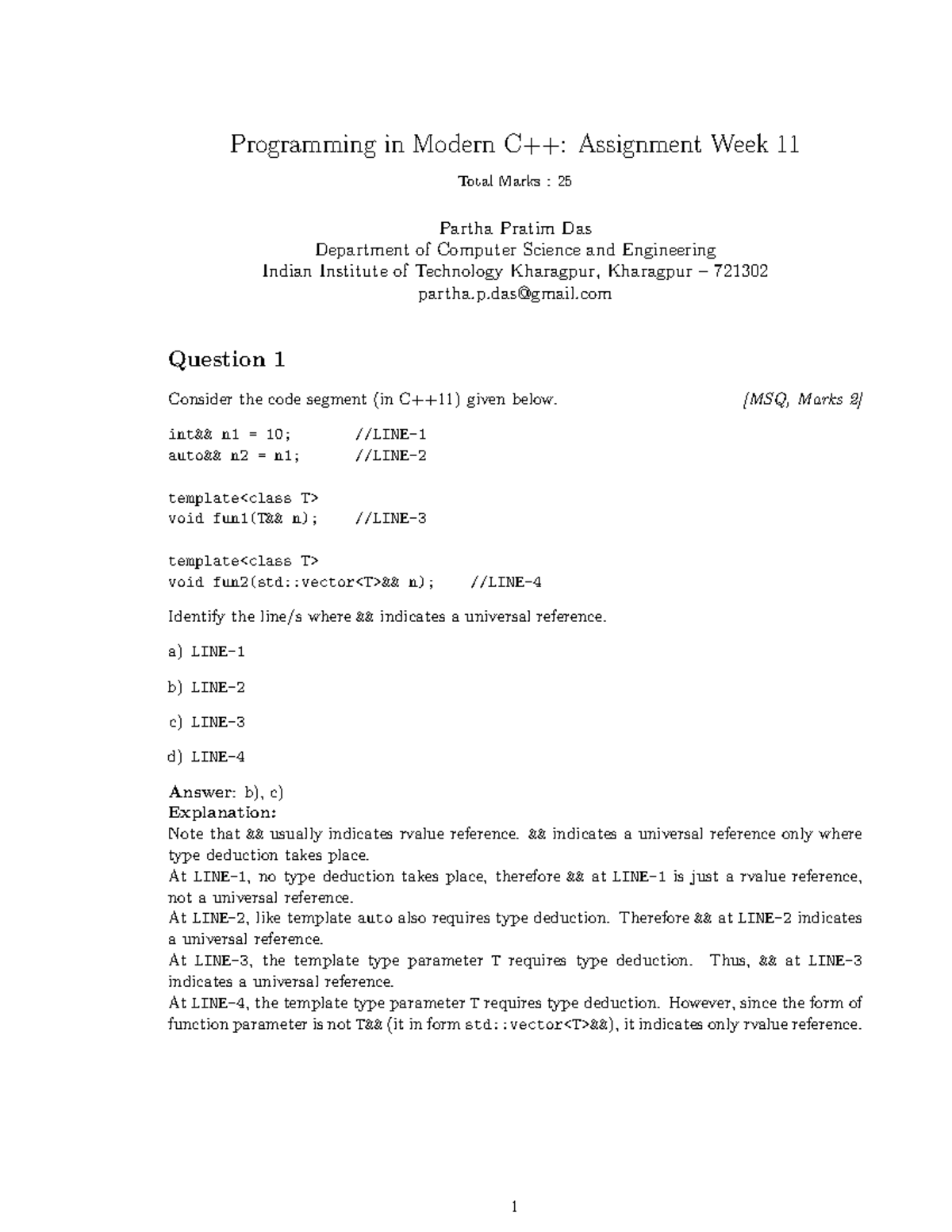 C++ Assignment 11: Universal References and Functors Explained - Studocu