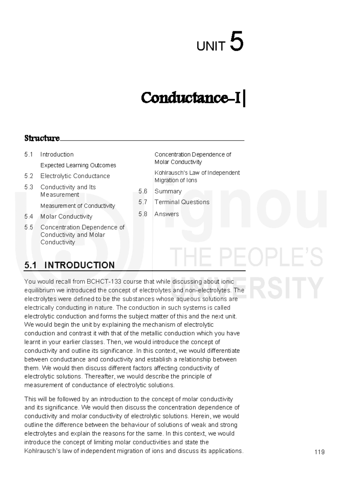 Unit-5 - Try this - Unit 5 Conductance-I UNIT 5 Conductance-I Structure ...