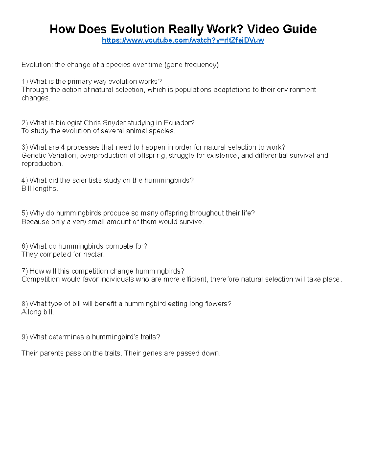 How Does Evolution Really Work video clip guide Student - How Does Evolution Really Work? Video ...