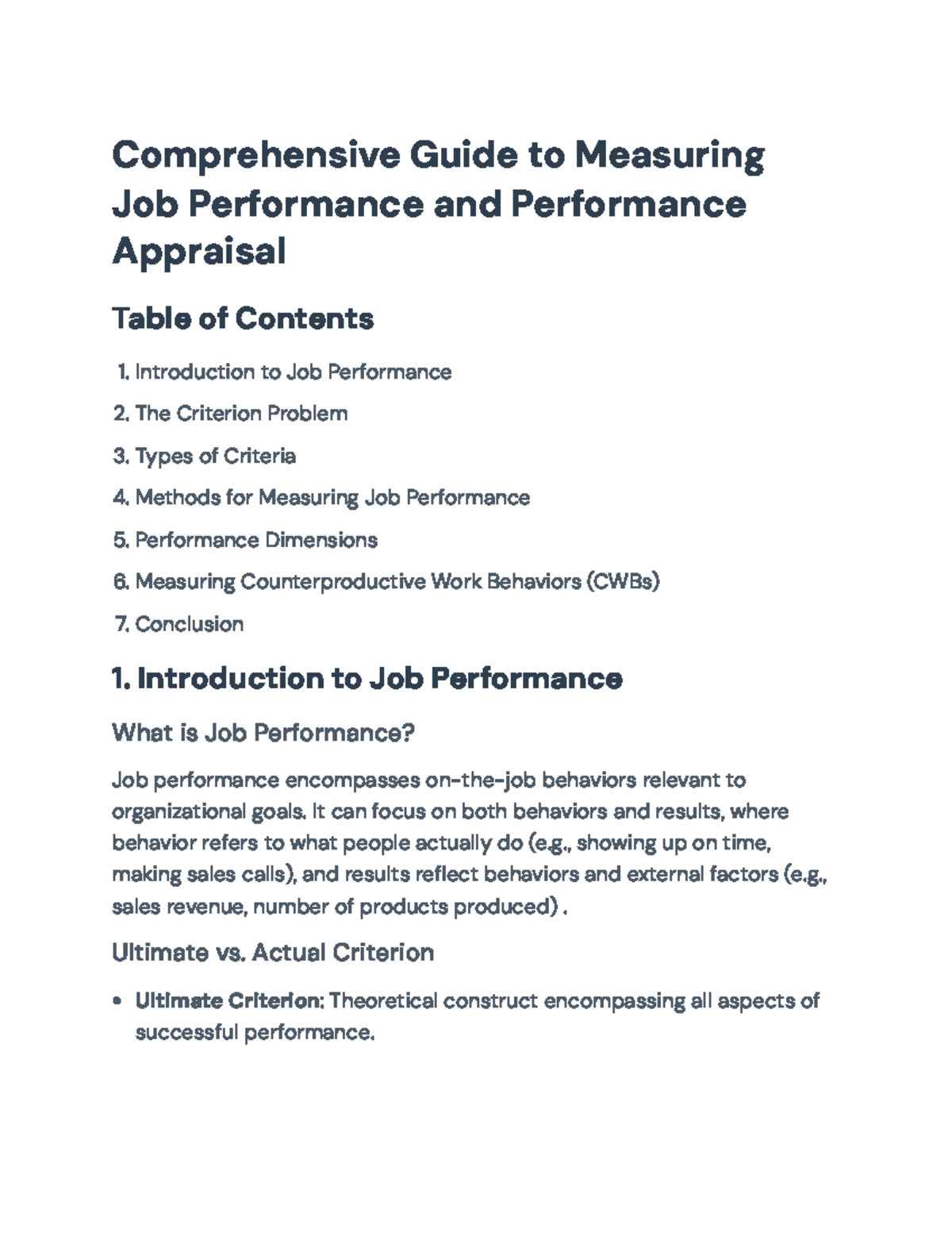 Measuring Job Performance and Appraisal: A Comprehensive Guide ...