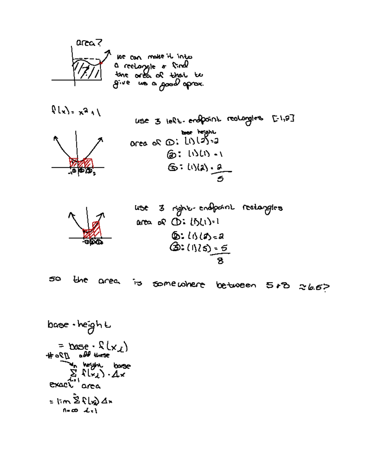 Calculating Areas with Left & Right Endpoints - Math 101 - Studocu