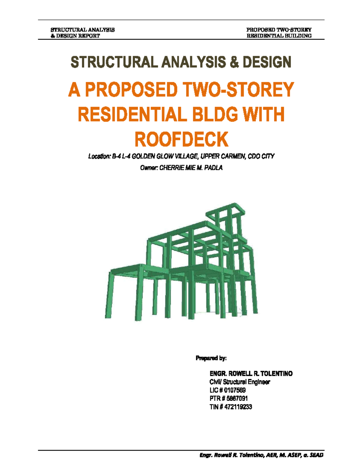 PRE- Structural Report-2 022814 - STRUCTURAL ANALYSIS PROPOSED DESIGN ...