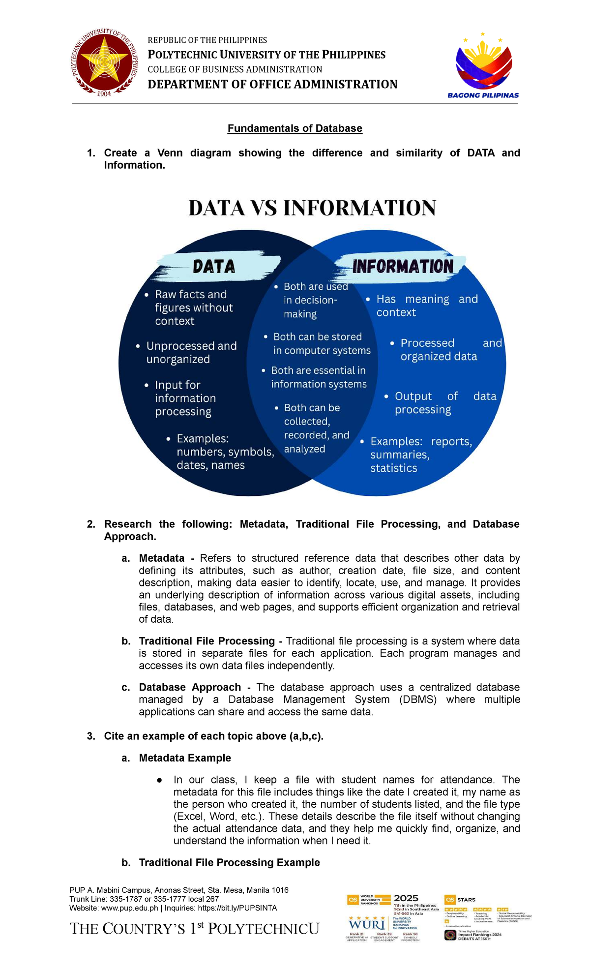 DBM 101: Venn Diagram Analysis of Data, Metadata, and File Processing ...