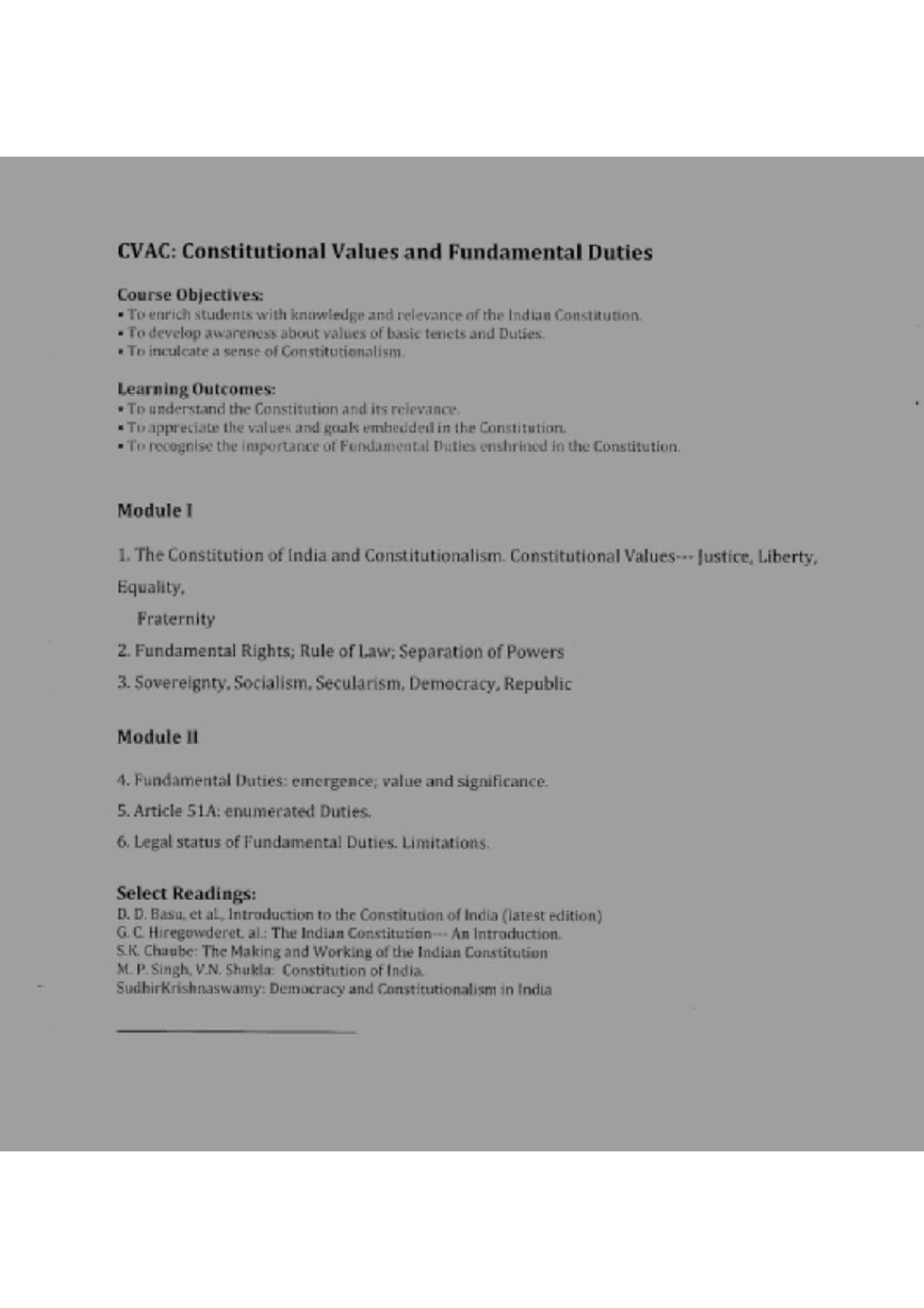 CVAC: Constitutional Values and Fundamental Duties Overview and ...