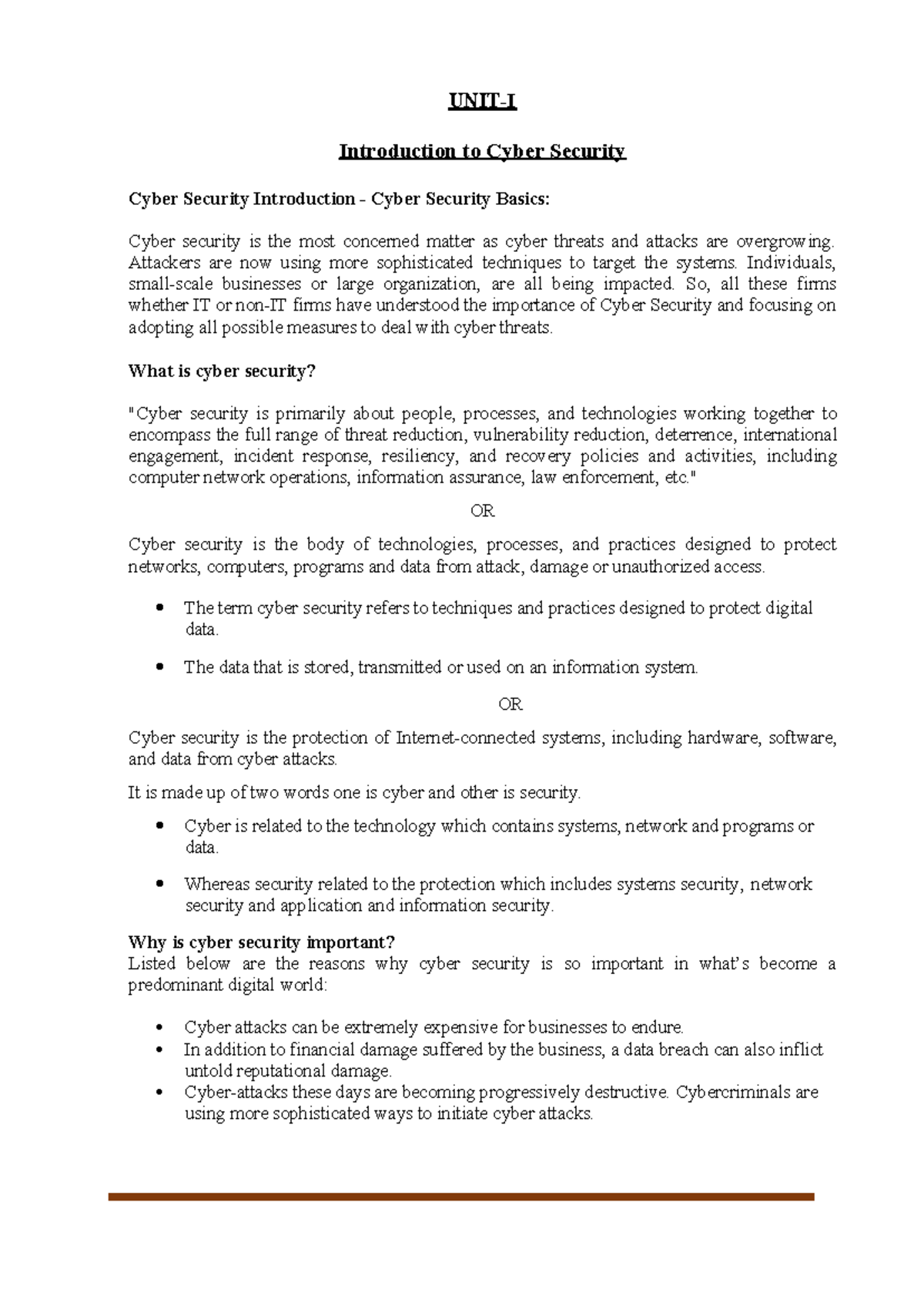 Cyber Security Fundamentals: Understanding Threats and Protection - Studocu