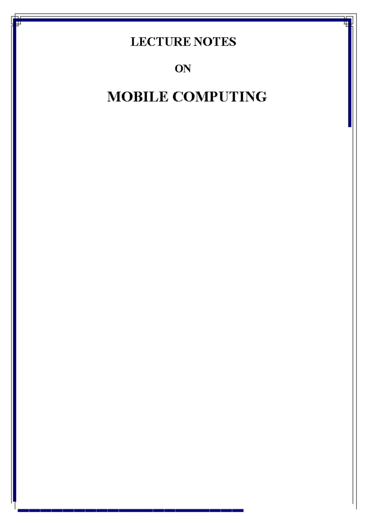 Mobile Comp. Lecture Notes: Key Concepts & Technologies - Studocu