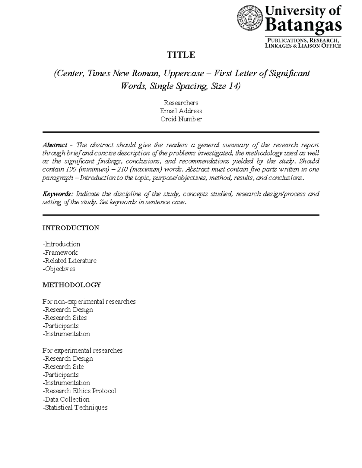 Imrad-Format - IMRAD Format - TITLE (Center, Times New Roman, Uppercase ...