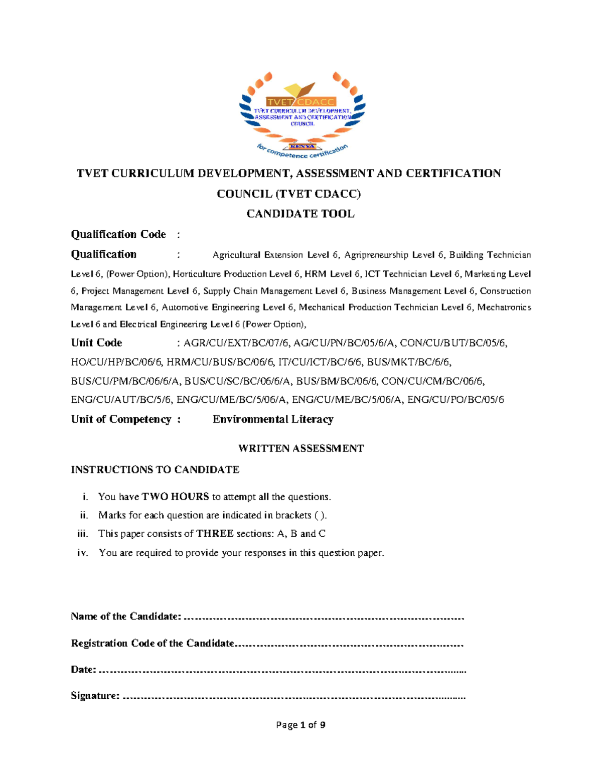 S6 - the environmental conservation - TVET CURRICULUM DEVELOPMENT ...