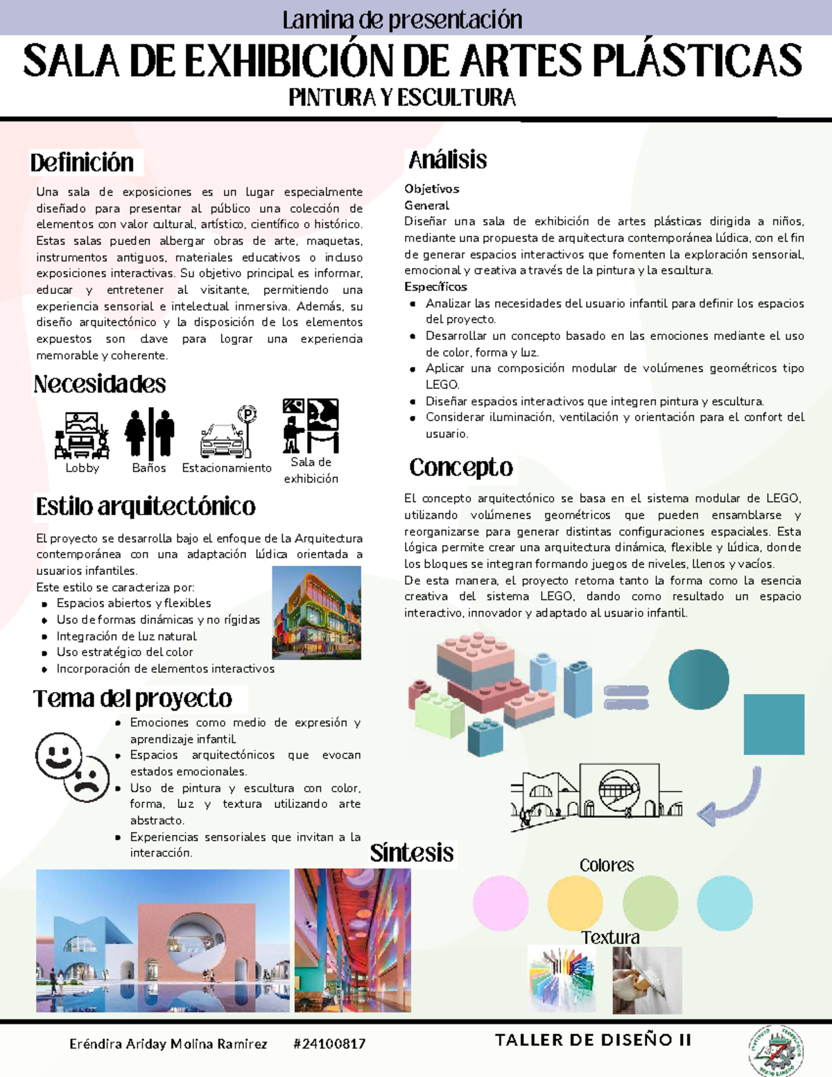 Lamina de Presentación: Diseño de Sala de Exhibición Infantil TALLER DE ...