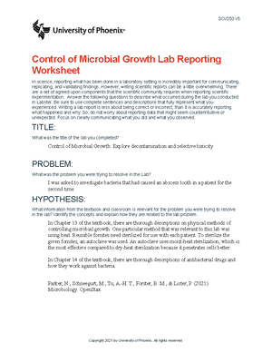 Bacterial Quantification lab report - SCI/250 v Bacterial ...