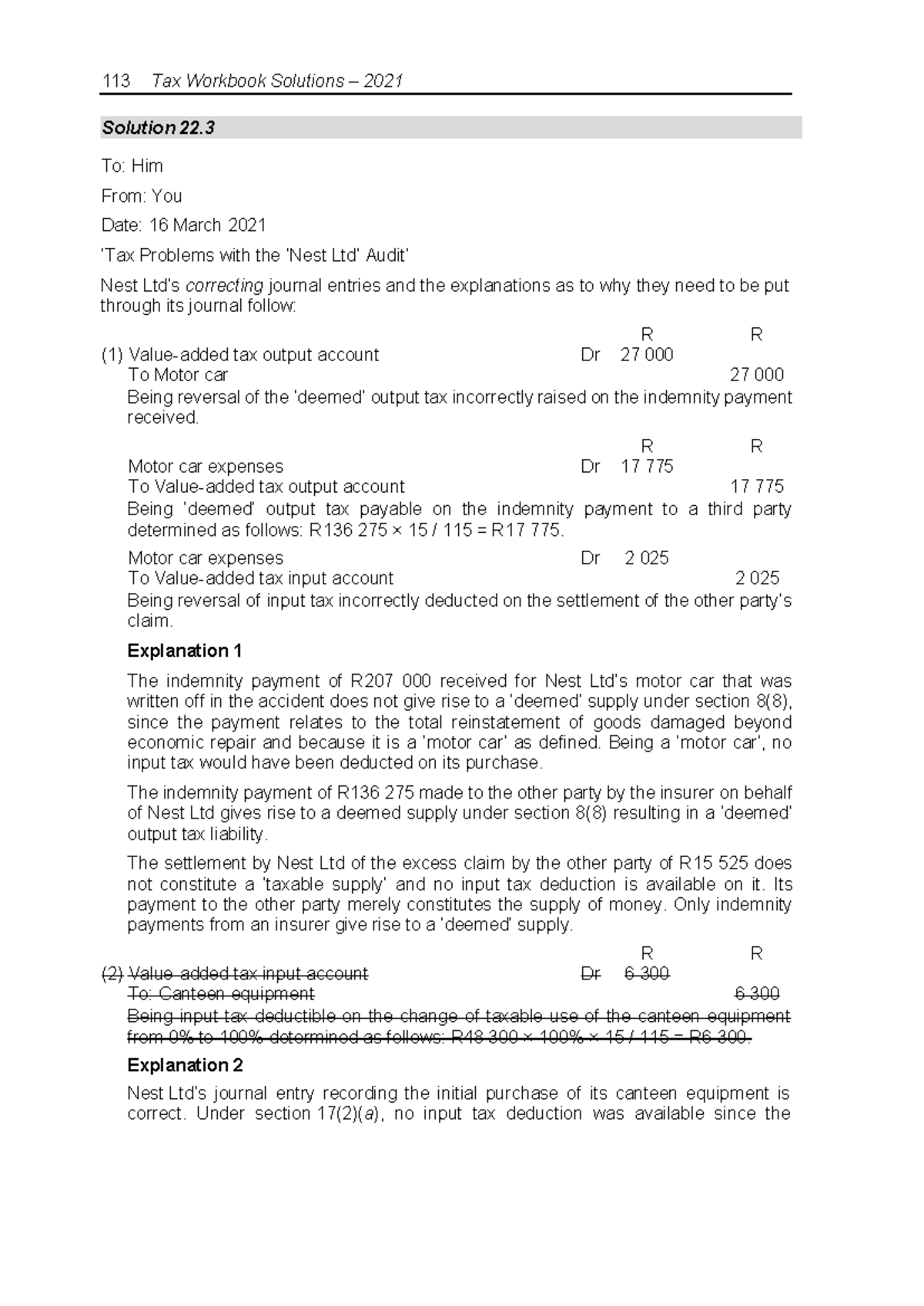 113 Tax Workbook Solutions 2021: Week 56 Tutorial Solution 2 - Studocu