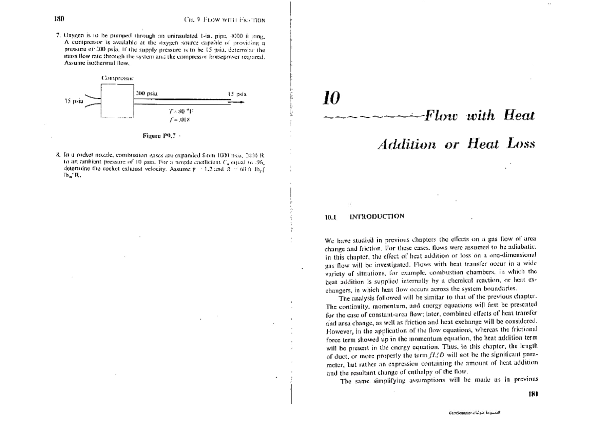 IS0 CH. 10: Flow with Heat Addition and Loss in Gas Dynamics - Studocu