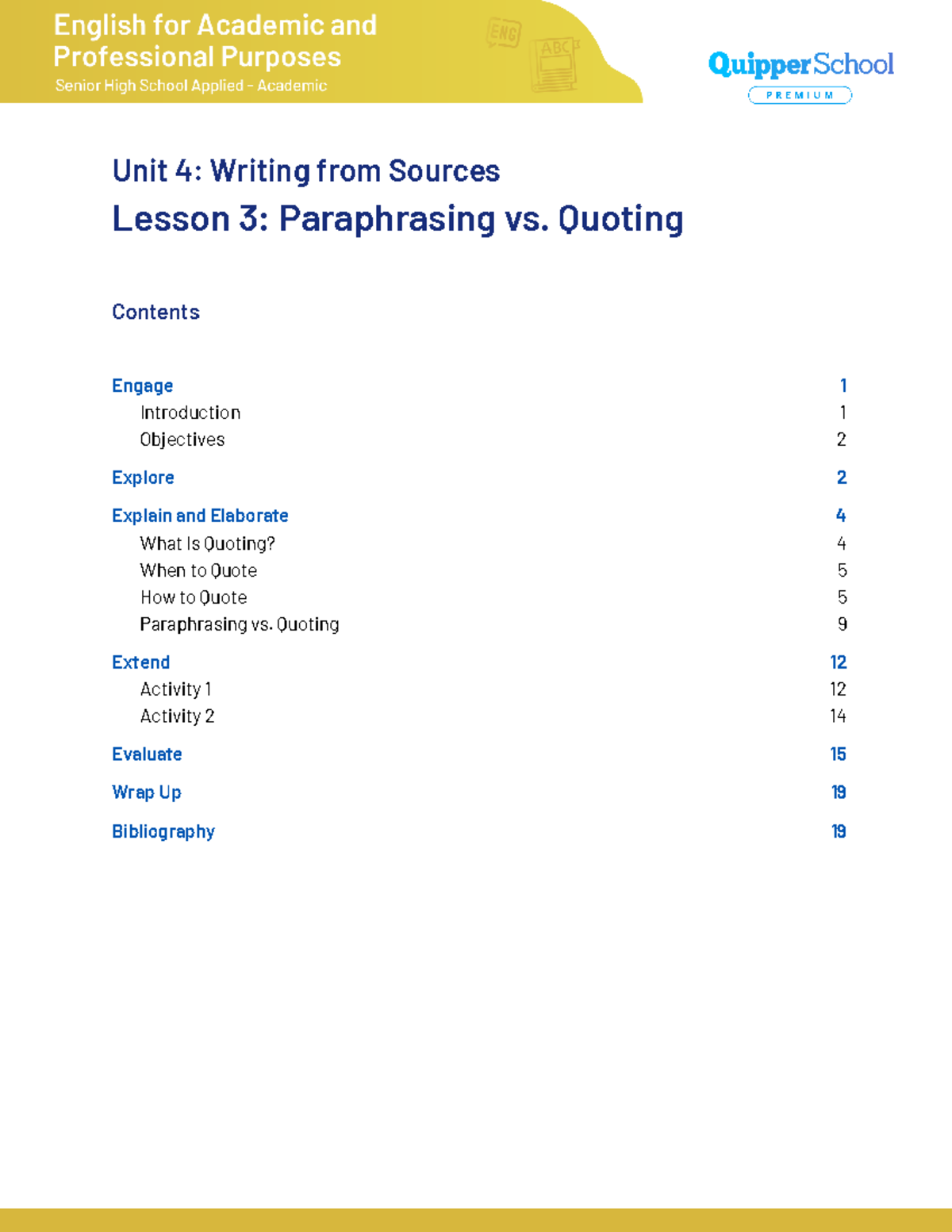 3 - EAPP - Unit 4: Writing from Sources Lesson 3: Paraphrasing vs ...