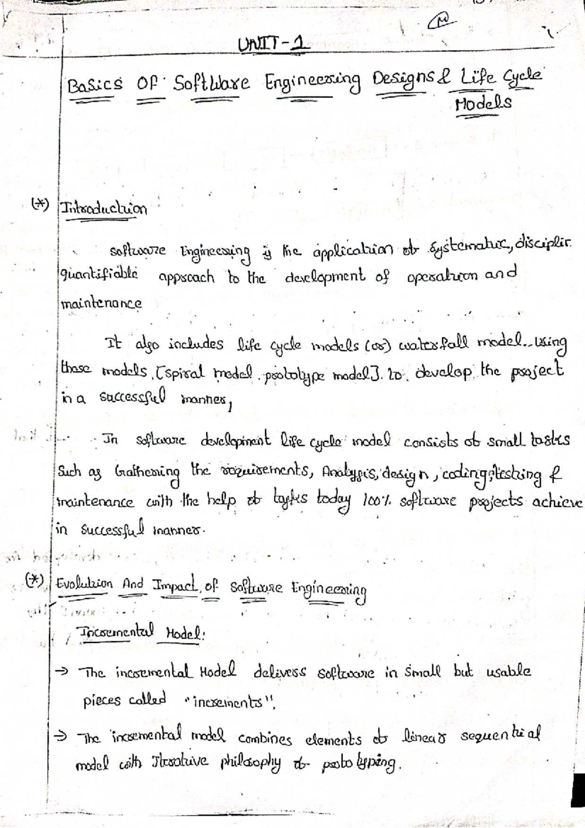 SE Unit-1 - Lecture note Jntuk R23 CSE Software Engineering 1 st unit - M Basics OF Software ...