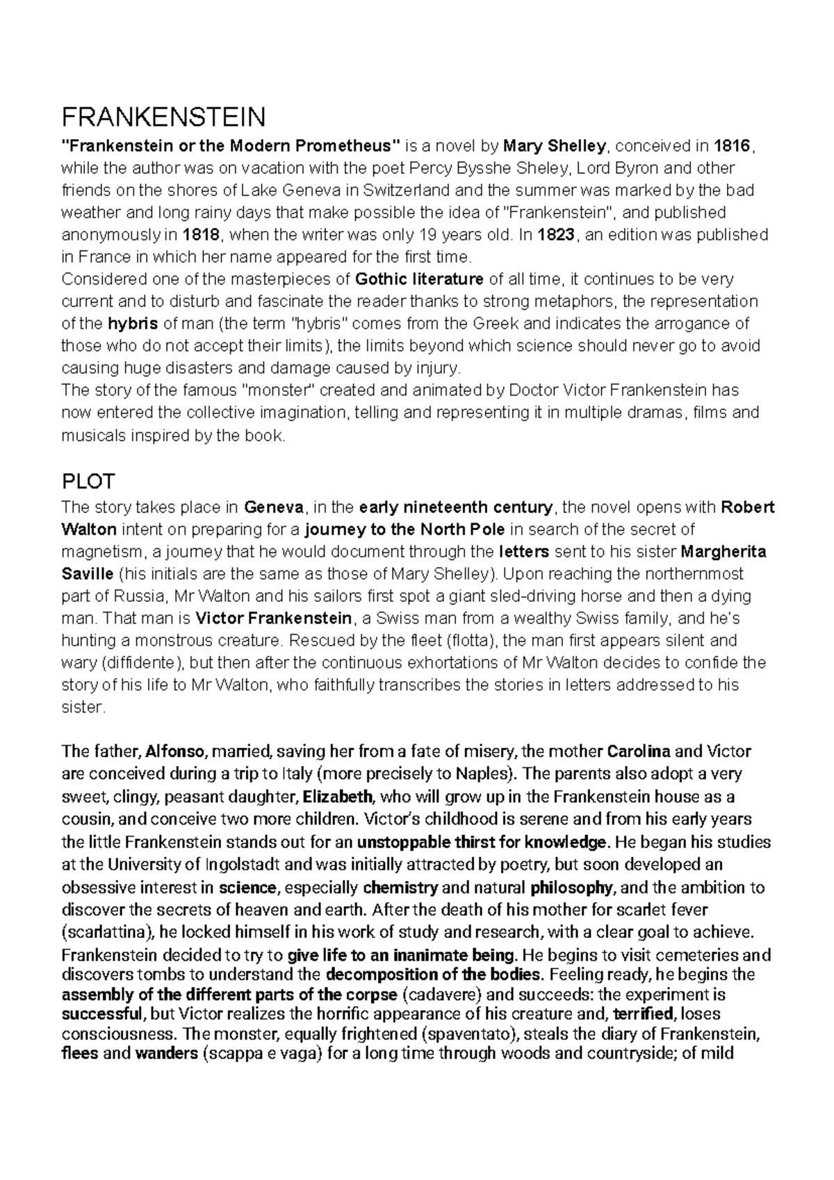 Frankenstein: Analysis and Character Study of Mary Shelley's Classic ...