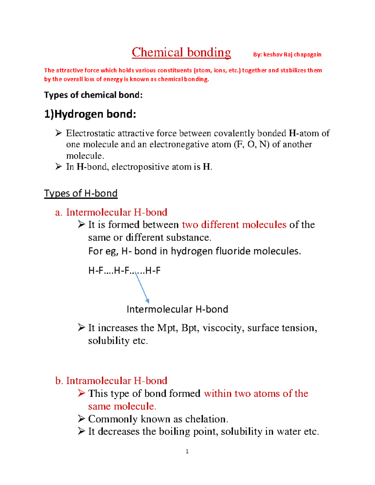 Chemical Bonding: Types and Properties Explained (Chem 101) - Studocu