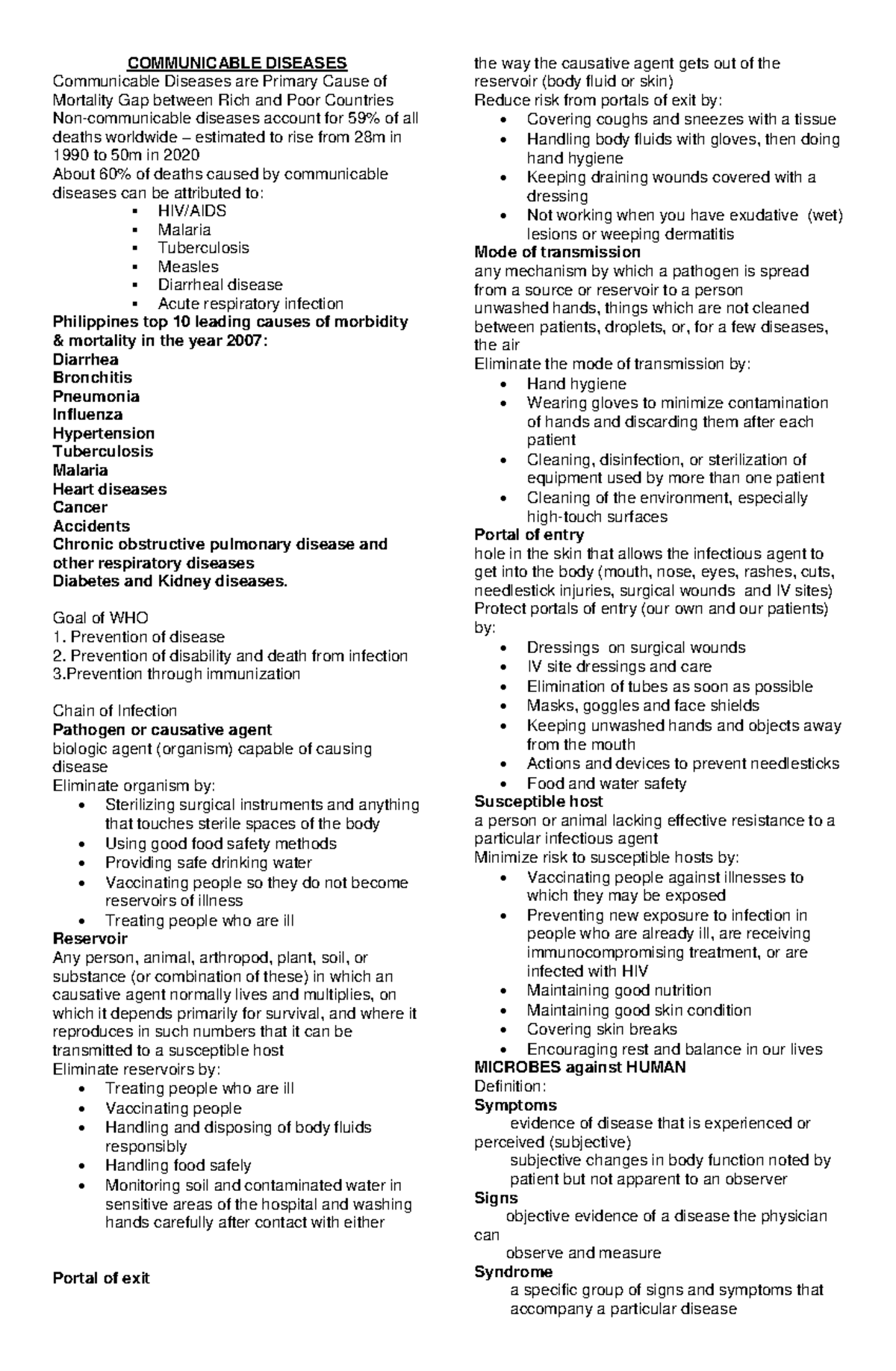 Communicable Diseases: Understanding Mortality and Prevention ...