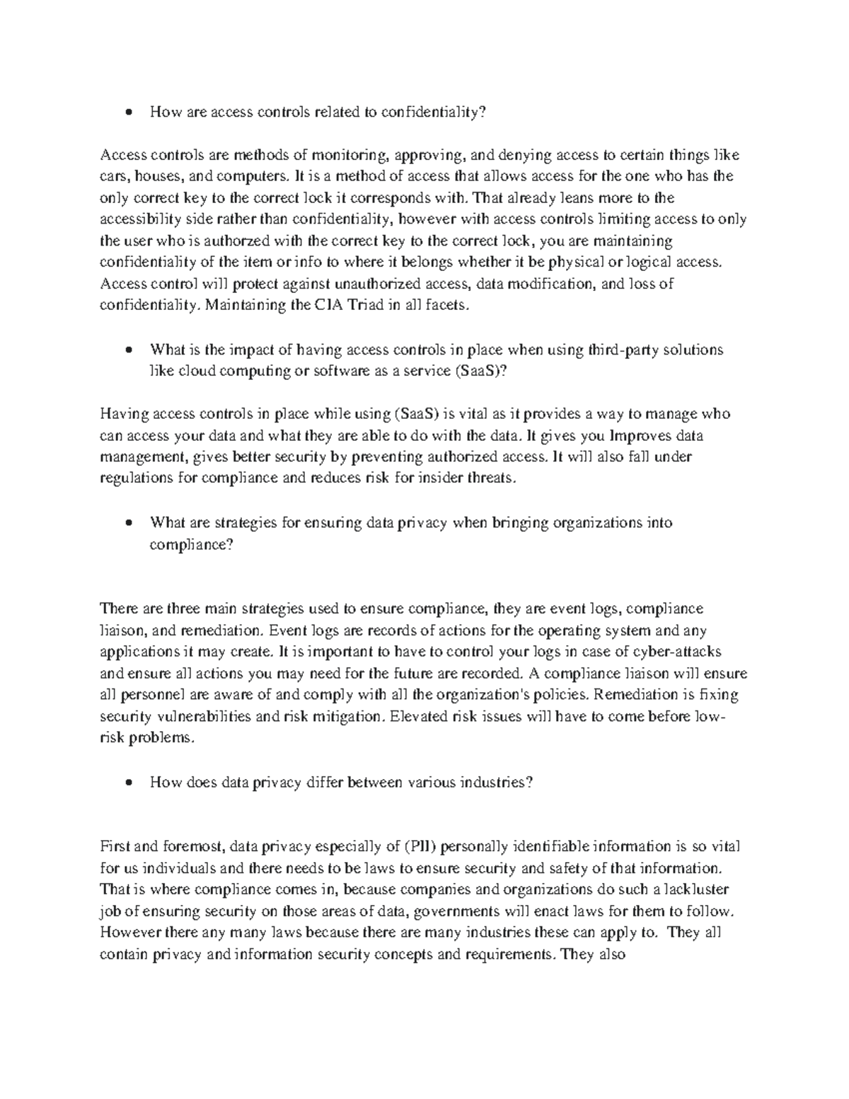 CYB-200 Module 3 Journal: Access Controls & Data Privacy Insights - Studocu