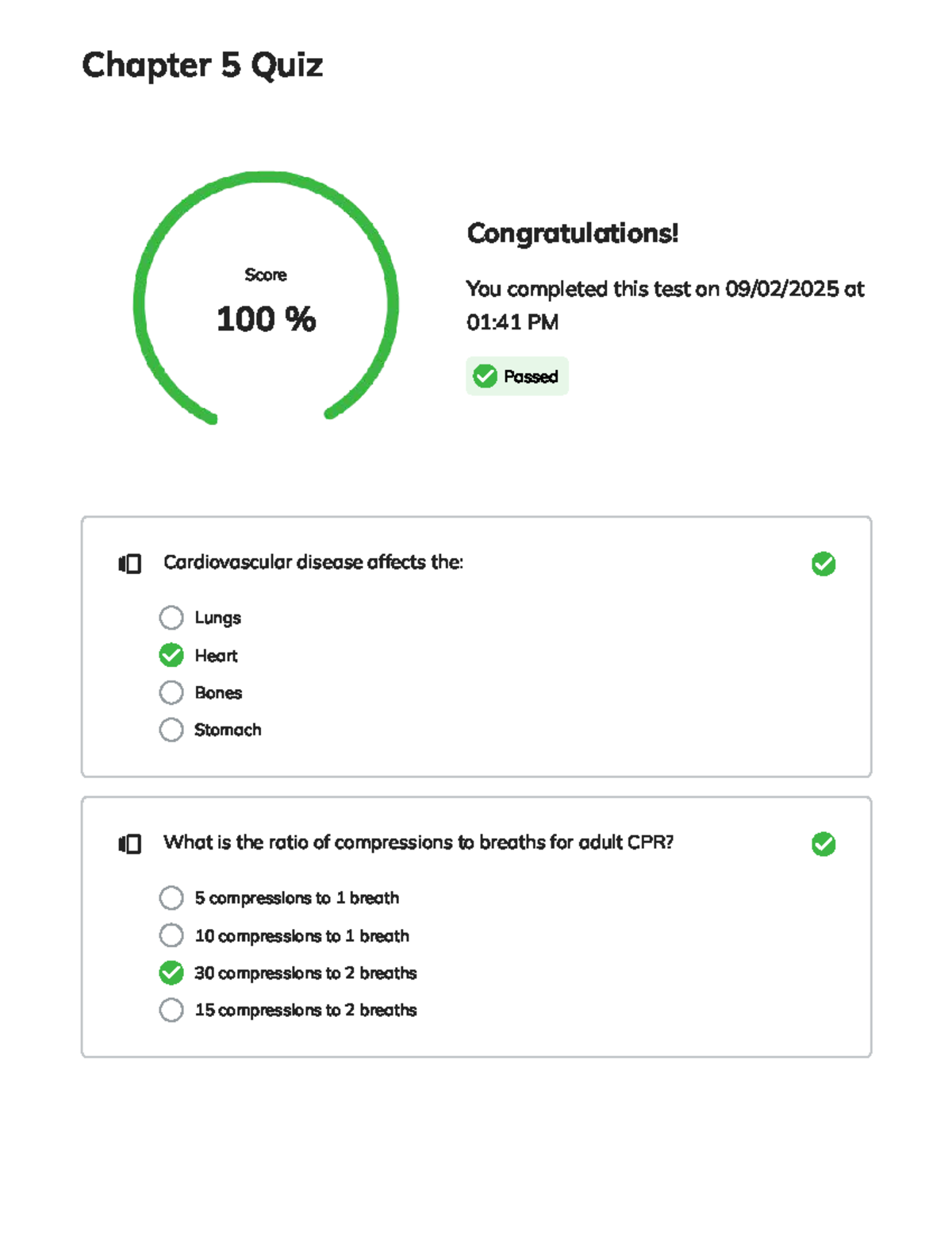 CPR First Aid - Chapter 5 Quiz Review and Answers - Studocu