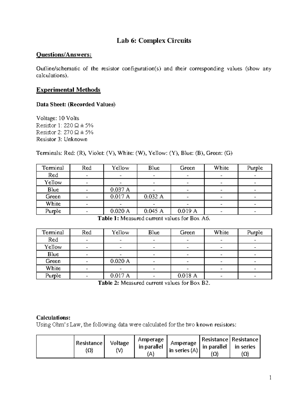 Lab 6: Complex Circuits - Comprehensive Lab Report Analysis - Studocu