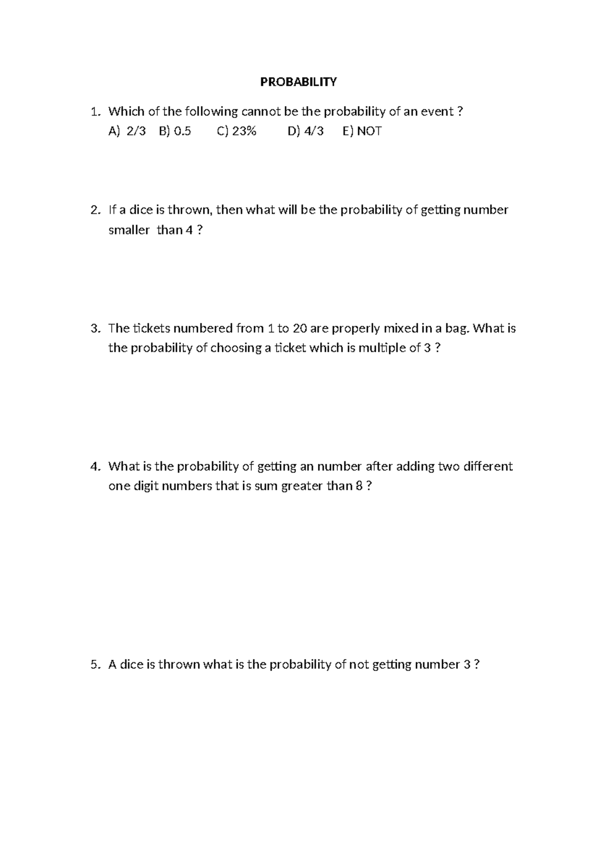 Probability Study Guide: Key Concepts and Problems - Studocu