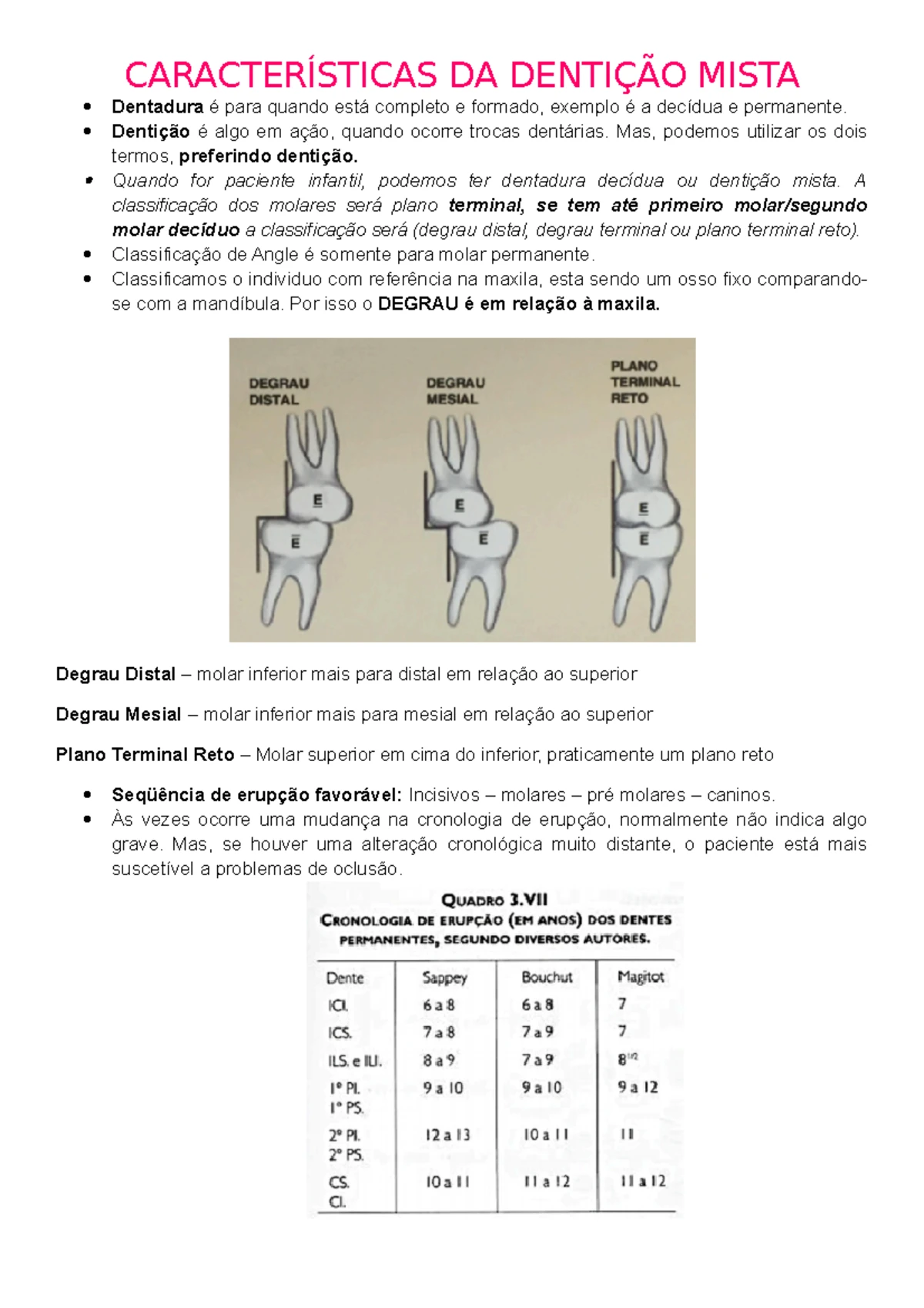 Desenvolvimento da dentição decídua e anatomia dos dentes decíduos ...
