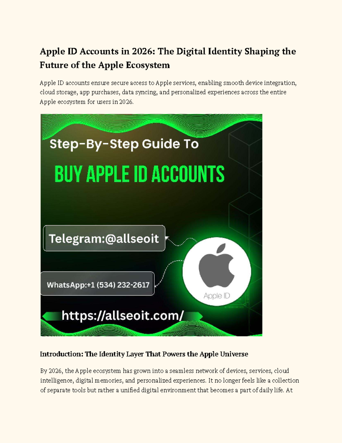 Apple ID Accounts in 2026: Shaping the Future of Digital Identity - Studocu