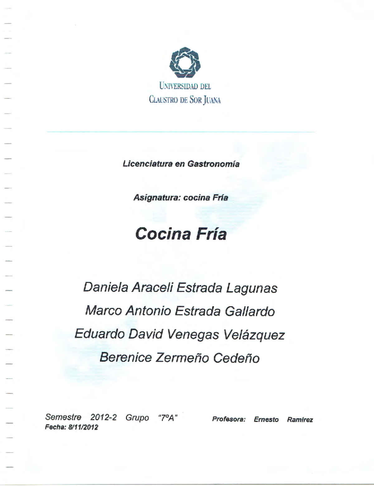 Cocina Fría: Técnicas y Recetas - Lic. Gastronomía 4 - Studocu