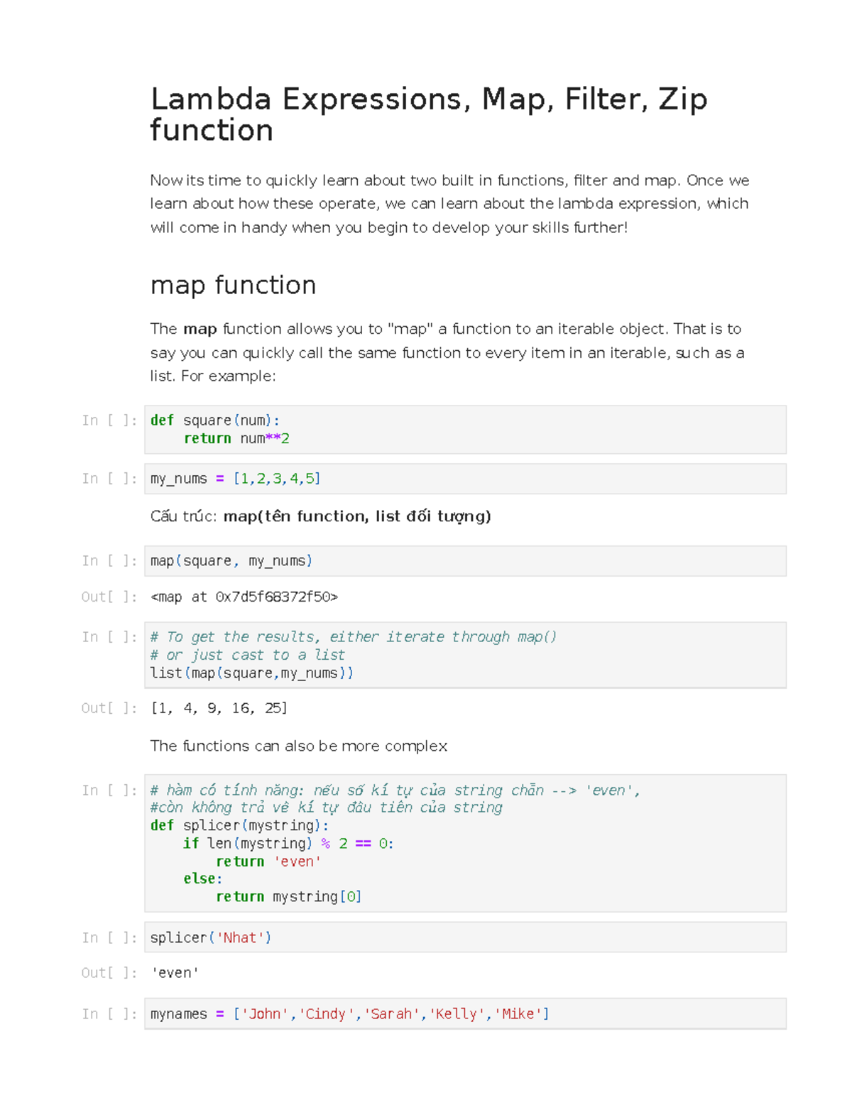 Bnsaoca 05 - Lambda Expressions, Map, Filter Functions - Studocu