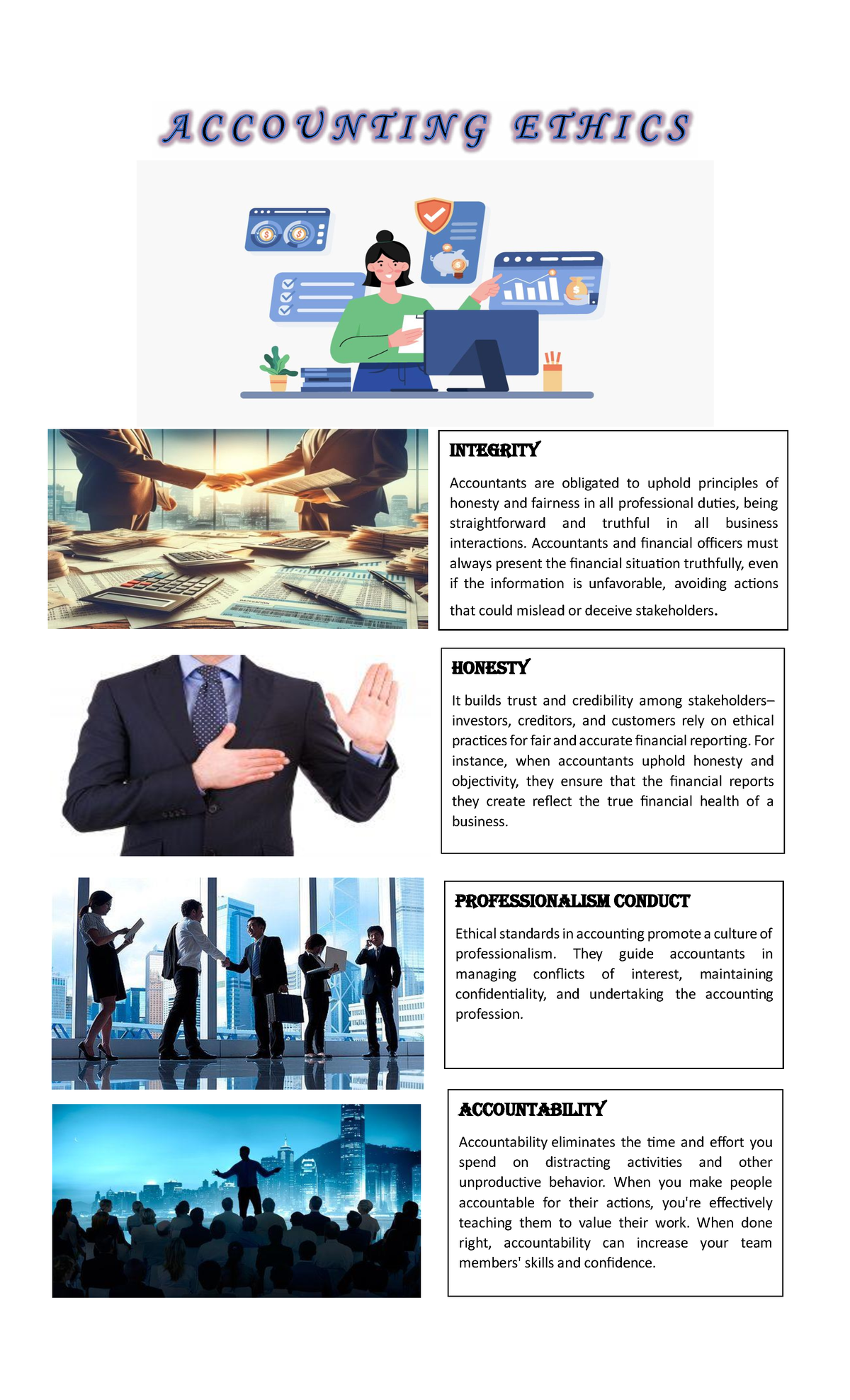 ACCOUNTING ETHICS: Principles of Integrity and Professionalism - Studocu